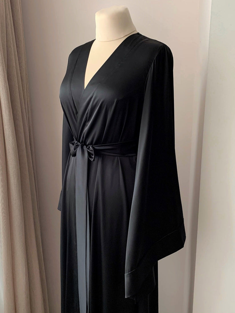 Black kimono robe long | BellaDonnaUa Handmade ️