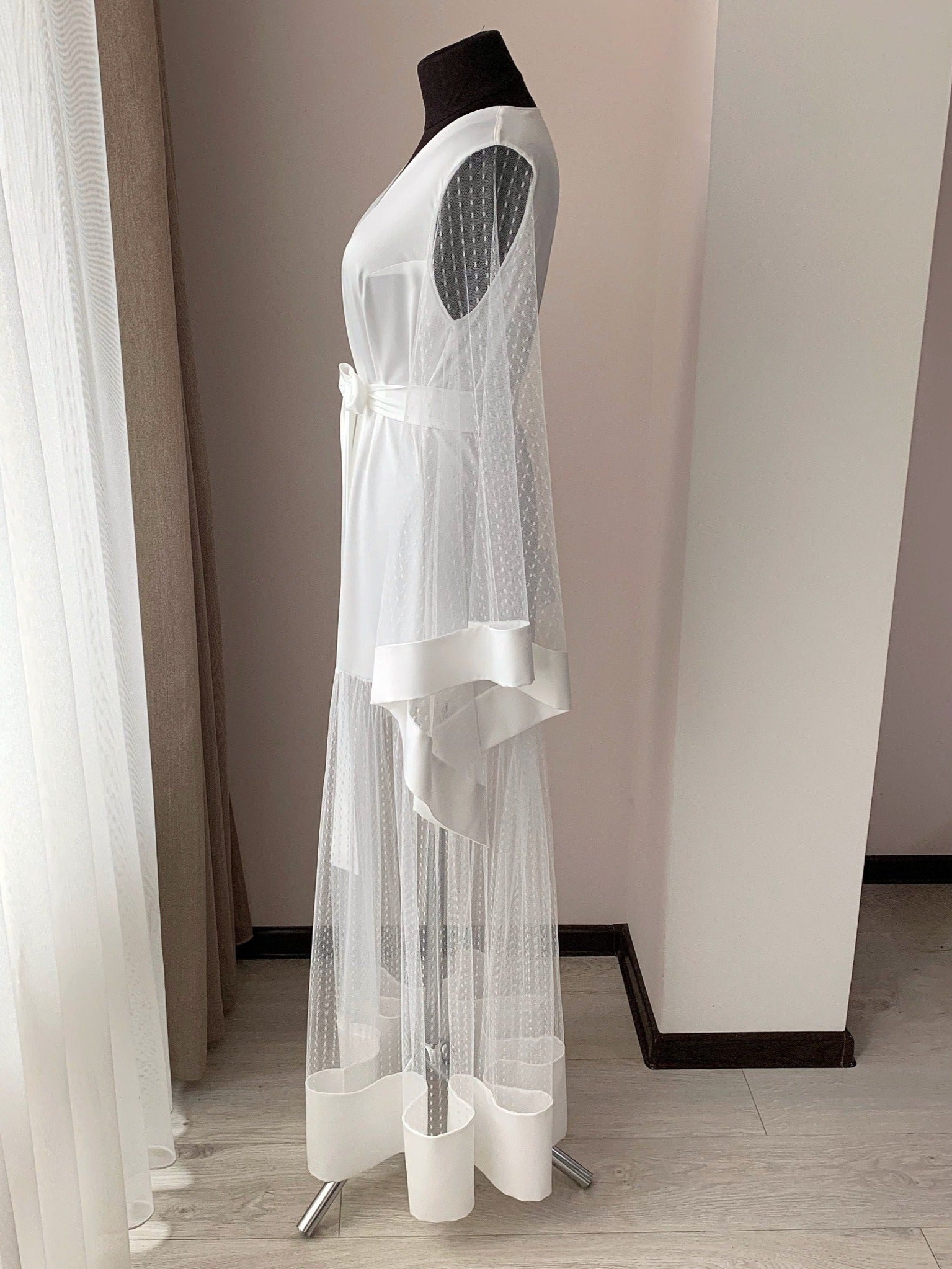 Wedding robe for bride Ivory White | Bella Donna Handmade ️