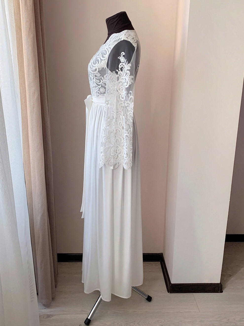 Amazing boudoir robe lace Ivory | BellaDonnaUa Handmade ️