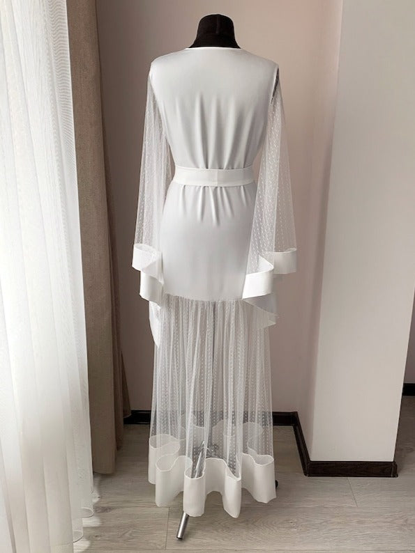 Wedding robe for bride Ivory White | Bella Donna Handmade ️