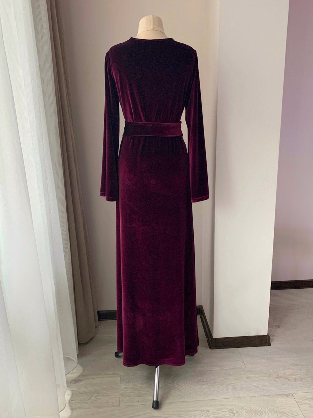 Velvet robe womens burgundy | BellaDonnaUa Handmade ️