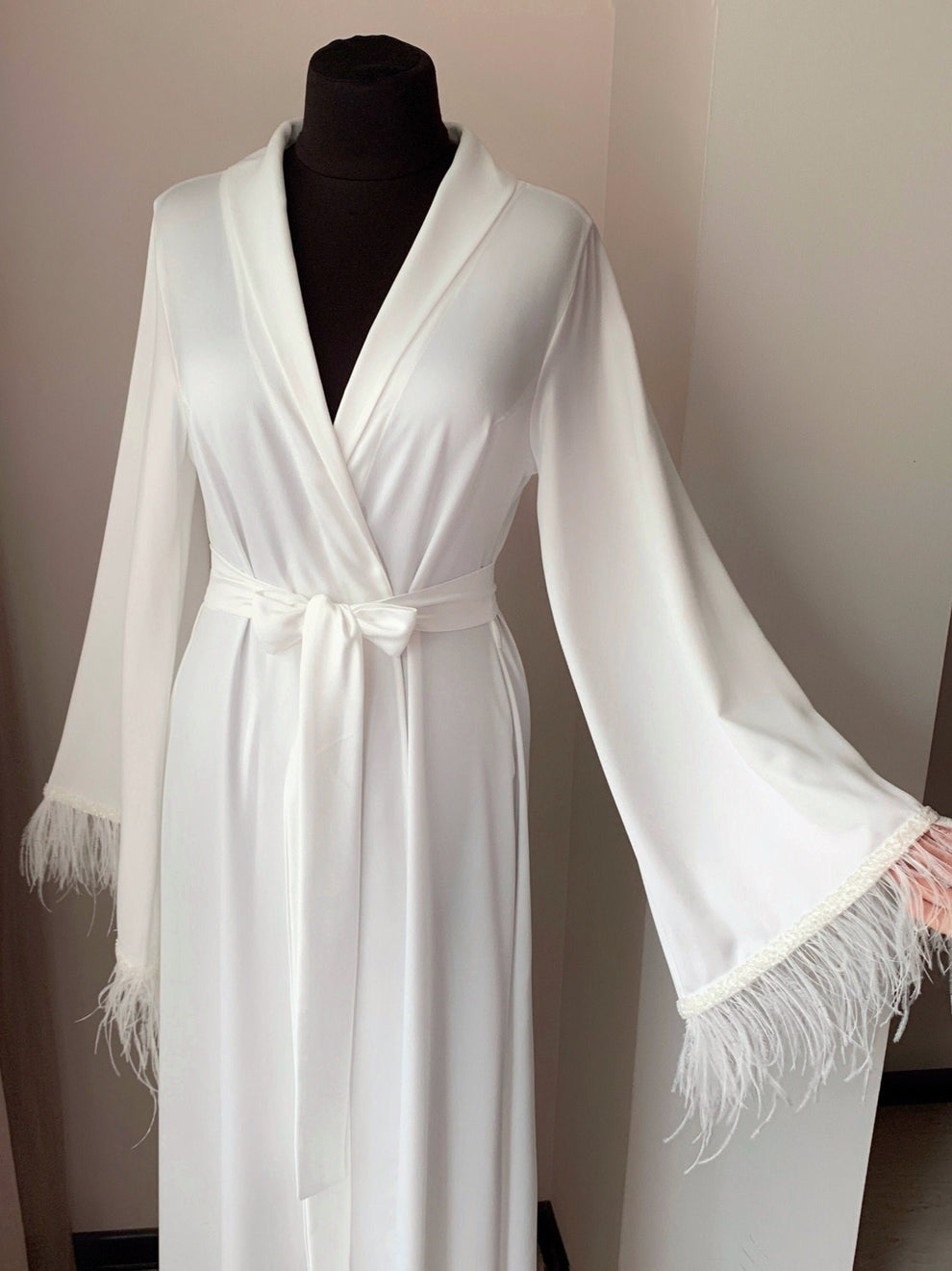Ostrich feather robe bride | BellaDonnaUa Handmade ️