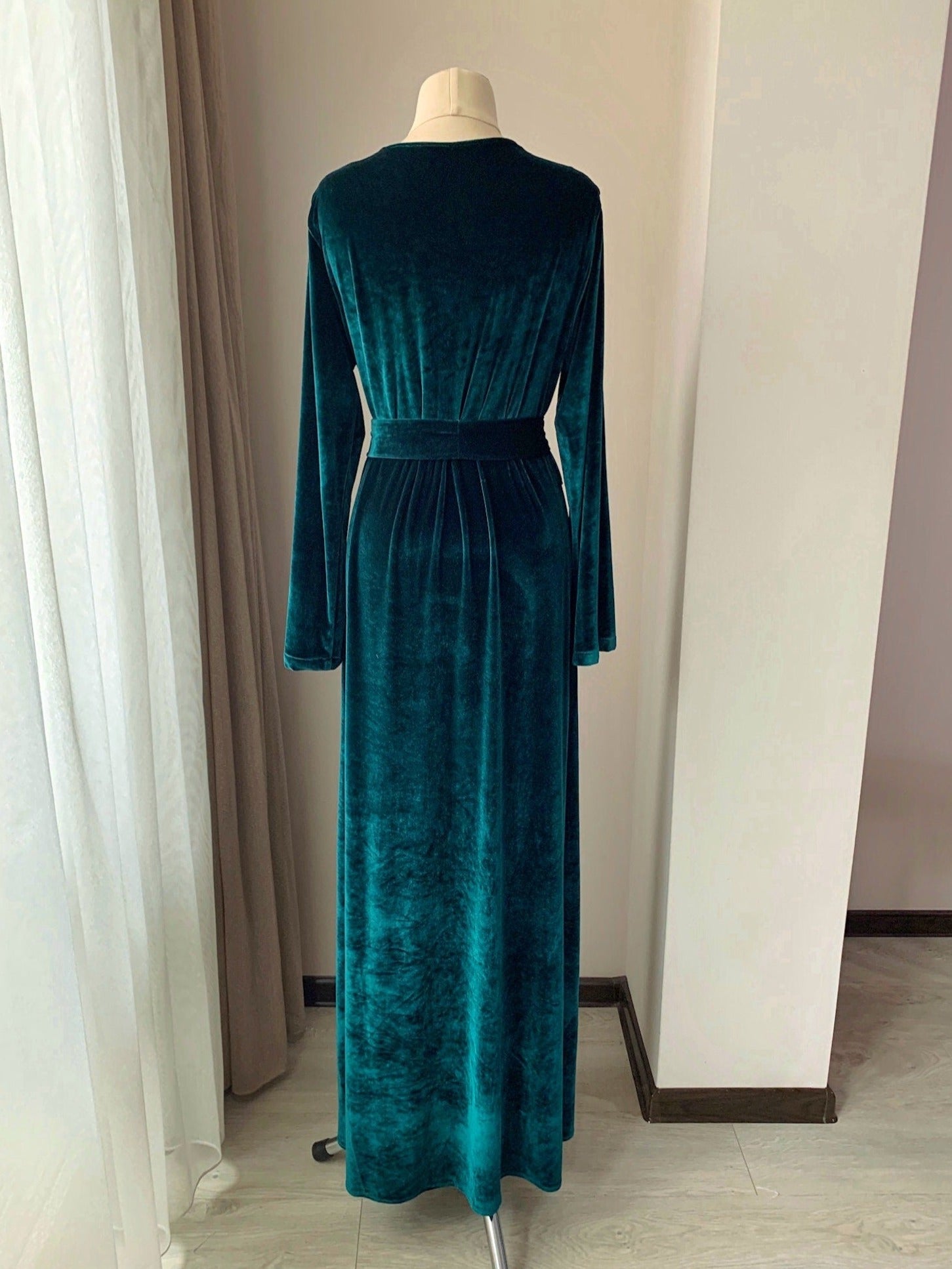 Green velvet robe long women | Bella Donna Handmade ️ – BellaDonnaUa