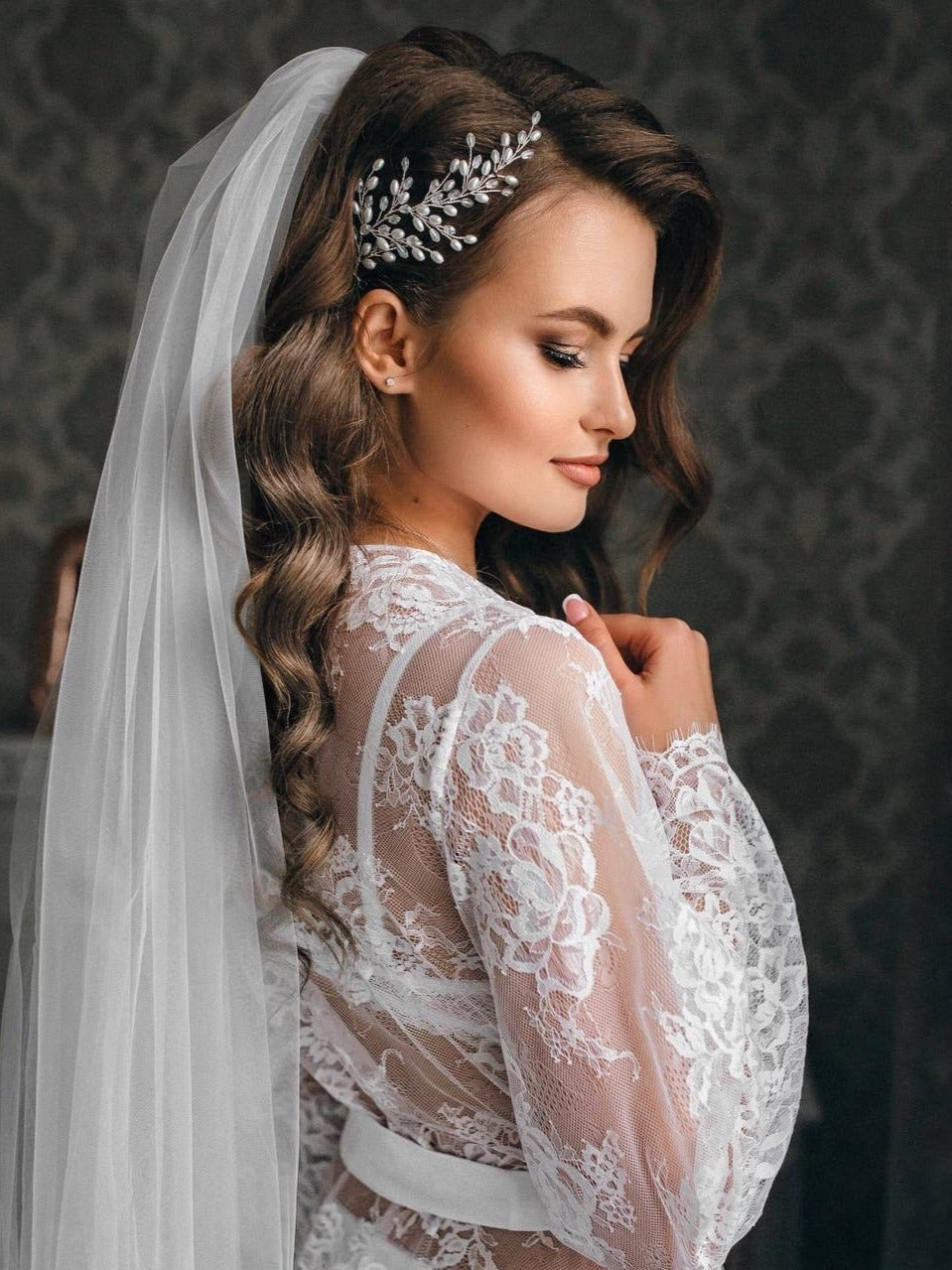 Lace robe long for bride | Bella Donna Handmade ️ – BellaDonnaUa