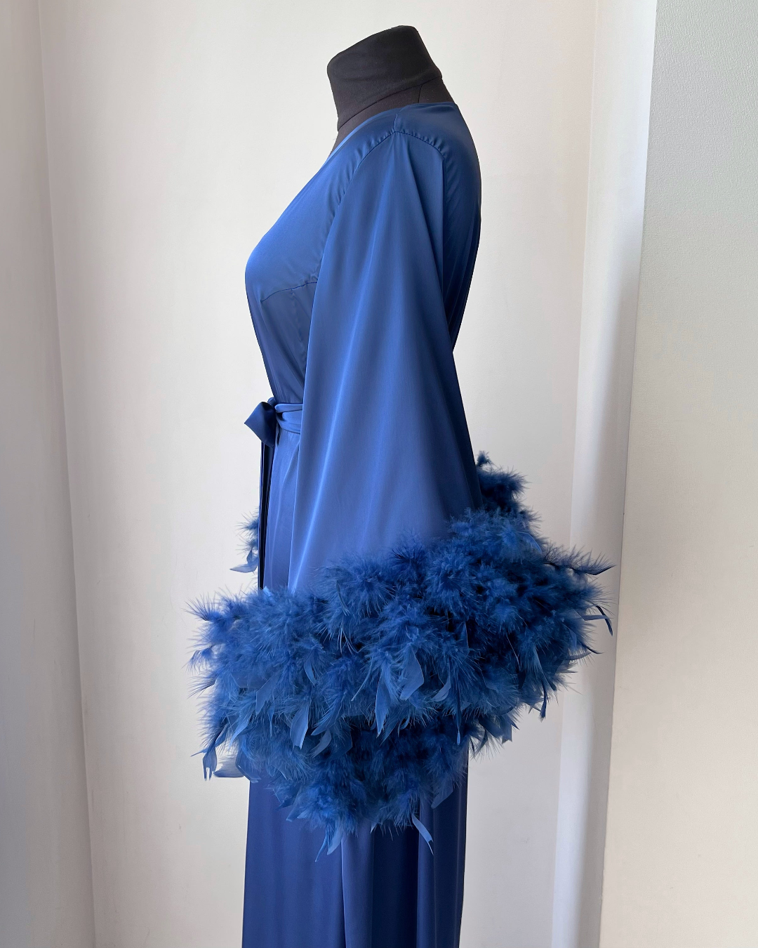 Blue robe with sleeves feathers | BellaDonnaUa Handmade ️