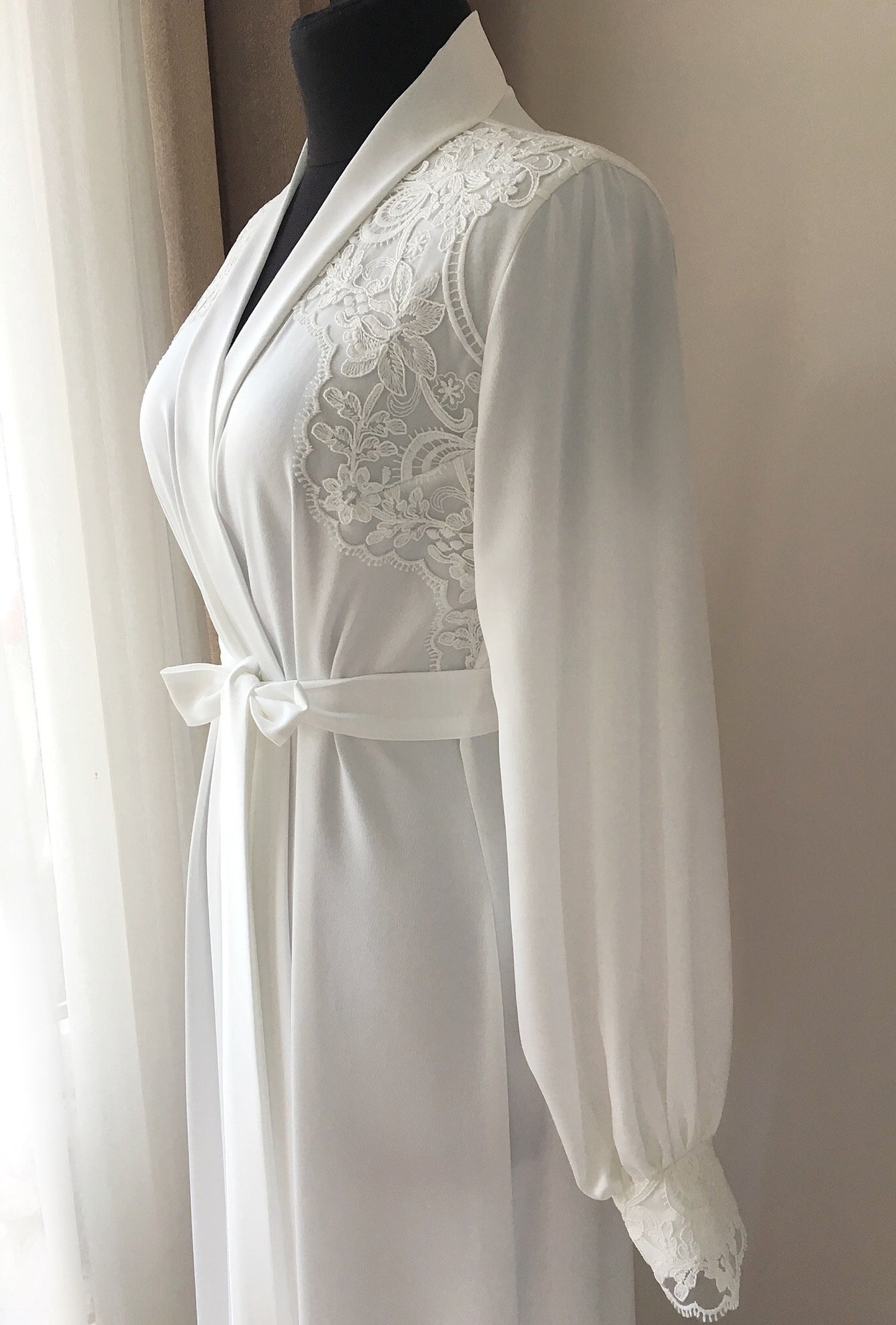 Bridal robe long lace | Bella Donna Handmade ️ – BellaDonnaUa
